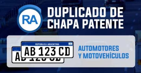 Duplicado de Chapa Patente Automotor y motos DNRPA